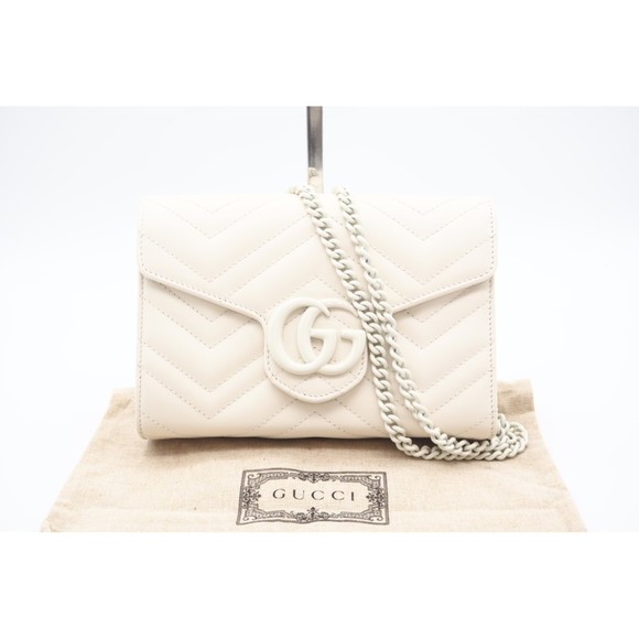 Gucci | Bags | Gucci Gg Marmont Quilted Mini Shoulder Bag White | Poshmark